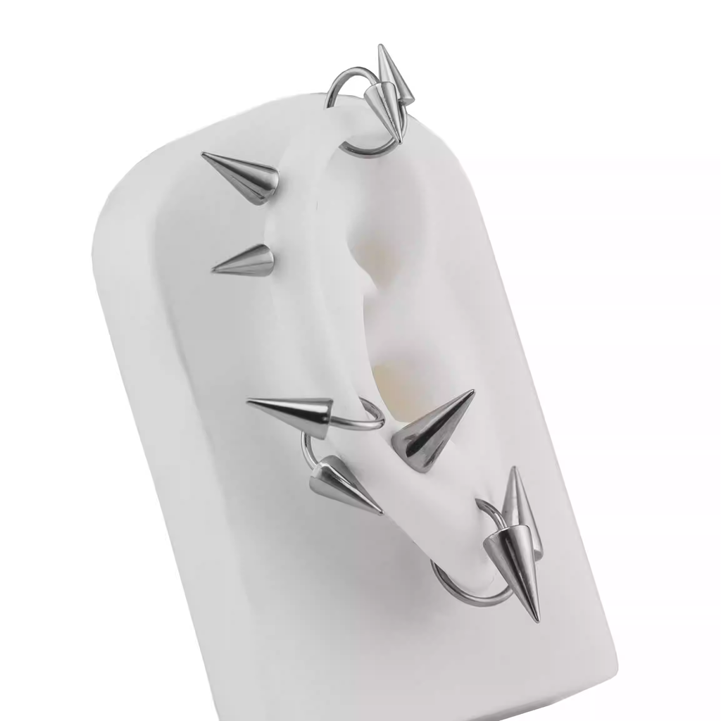 S-Shaped Spike Externally Threaded Stainless Steel Lip Ring – CRUXJEWELRY