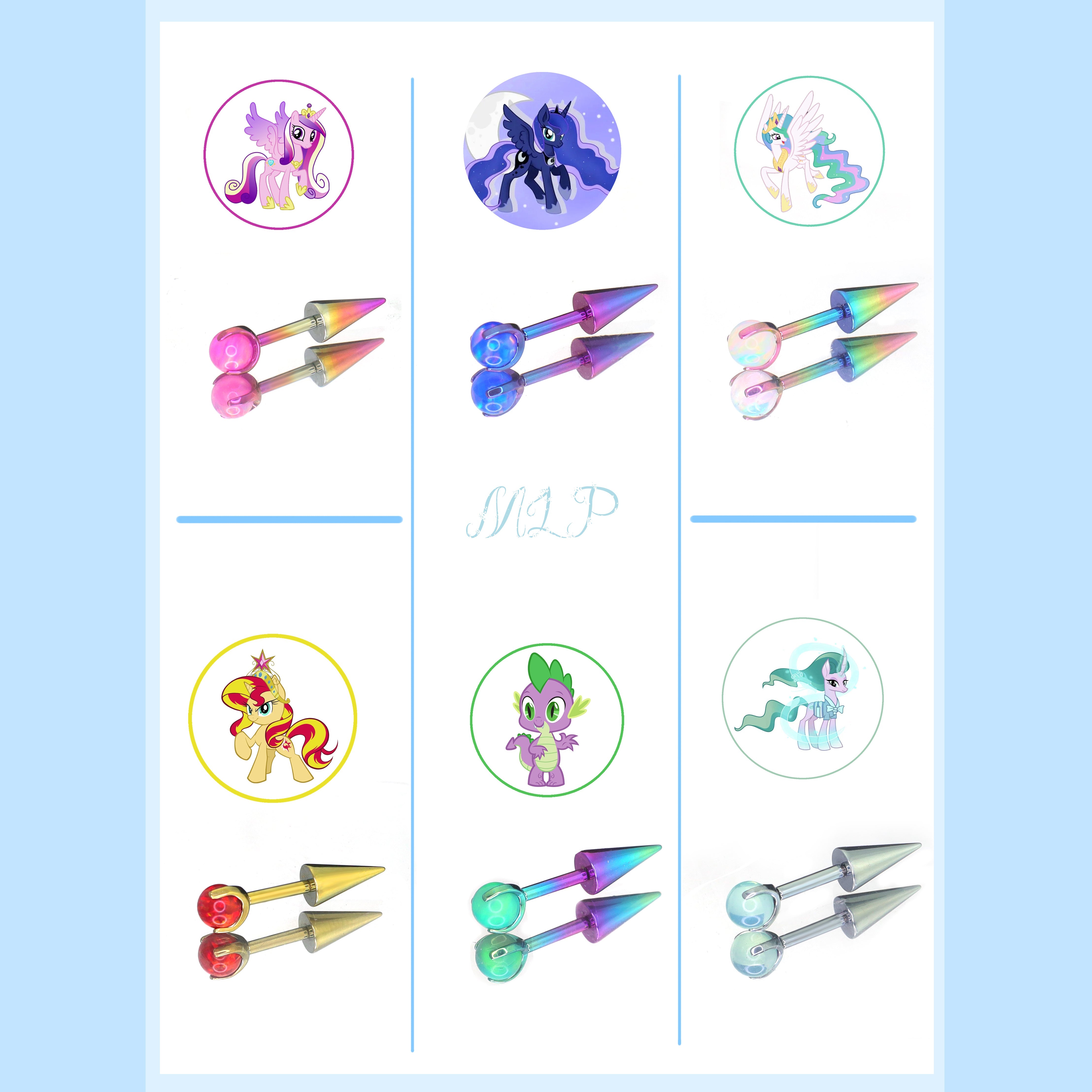 MLP Colorful Titanium Opal Ball-End Ear CZ Spike – CruxJewelry